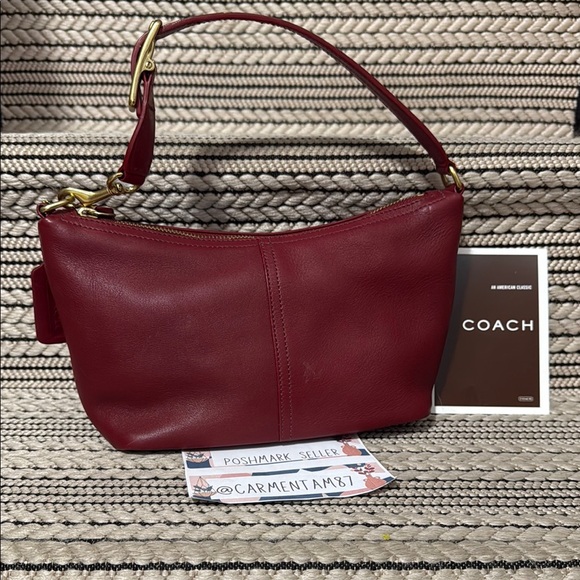 Coach | Bags | Coach Red Leather Shoulder Bag Sleek Design | Poshmark